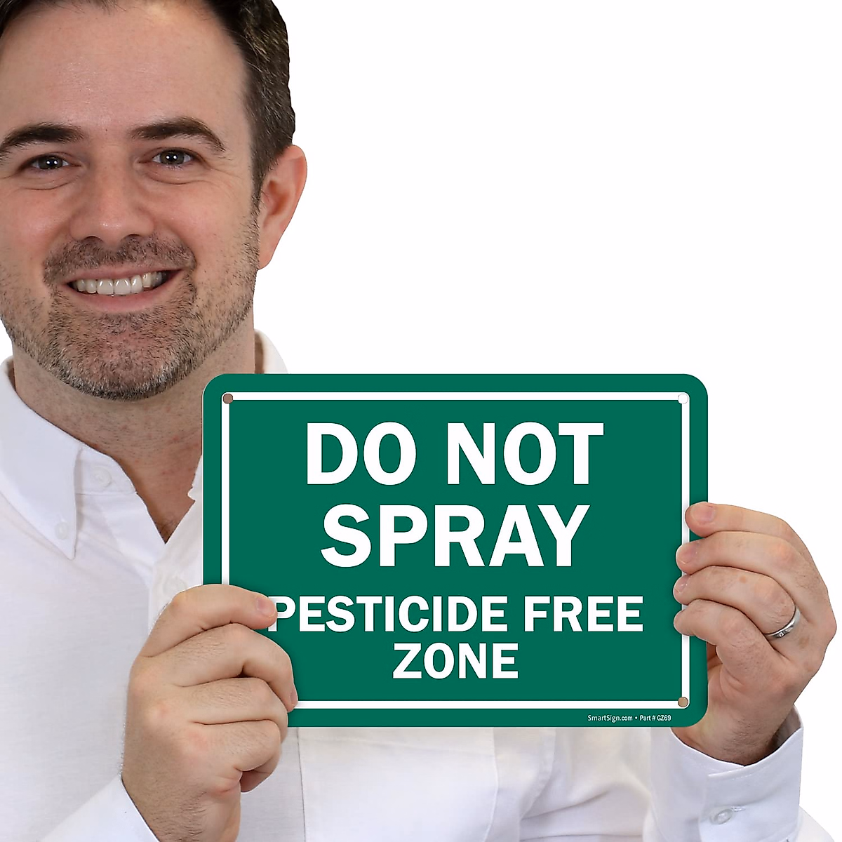 SmartSign (Pack of 2) 7 x 10 inch “Do Not Spray, Pesticide Free Zone” Sign, 55 mil HDPE Plastic, Digitally Printed, Green and White