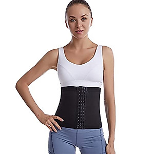 DawnBreak Sauna Sweat Waist Trimmer Shaper Exercise Workout for Women Waist Trainer Sauna Belt Band - S/M Black Hook