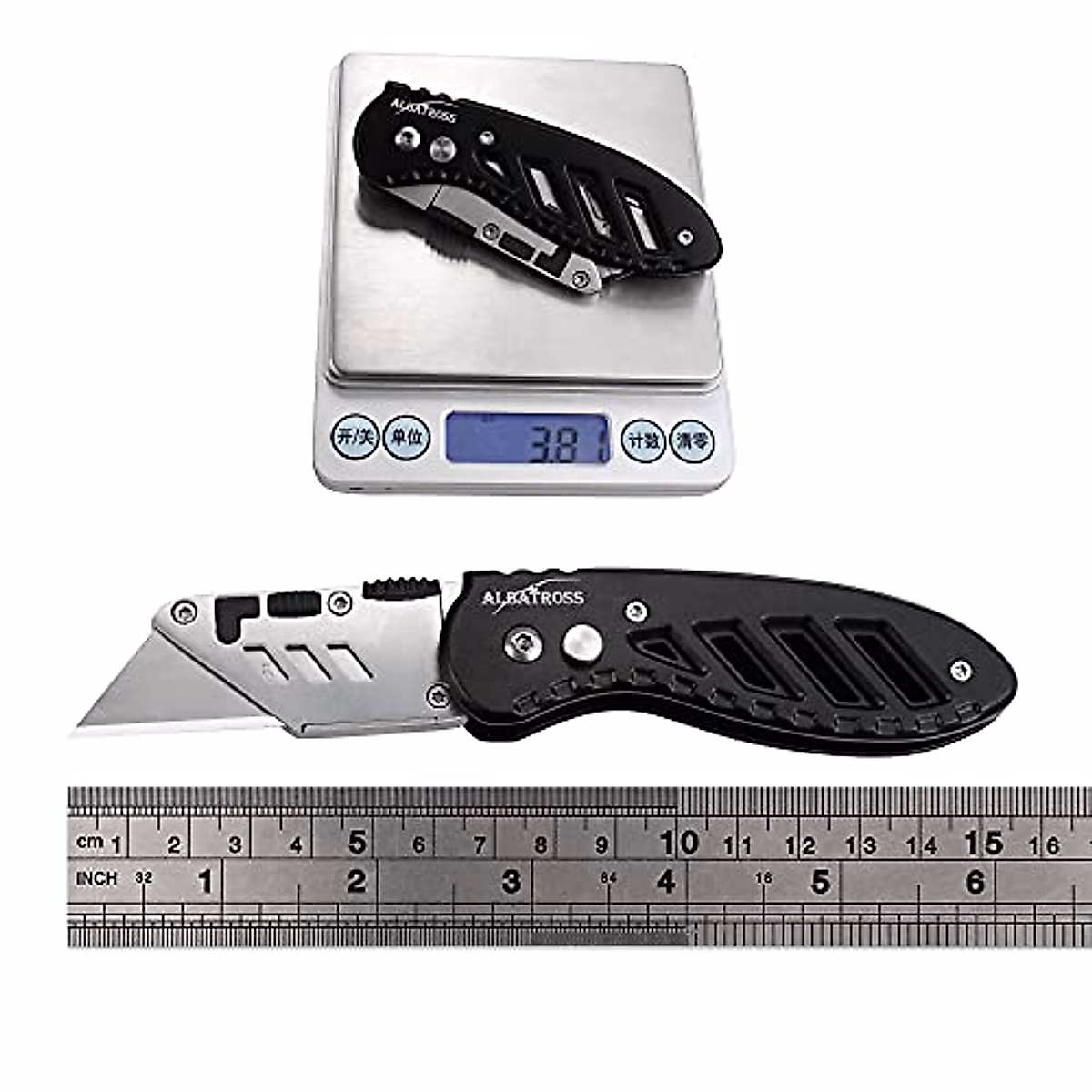 ALBATROSS UPK001 Utility Knife,Quickly Change Blades, Black Folding Pocket Knife Used for Cartons, Cardboard and Boxes