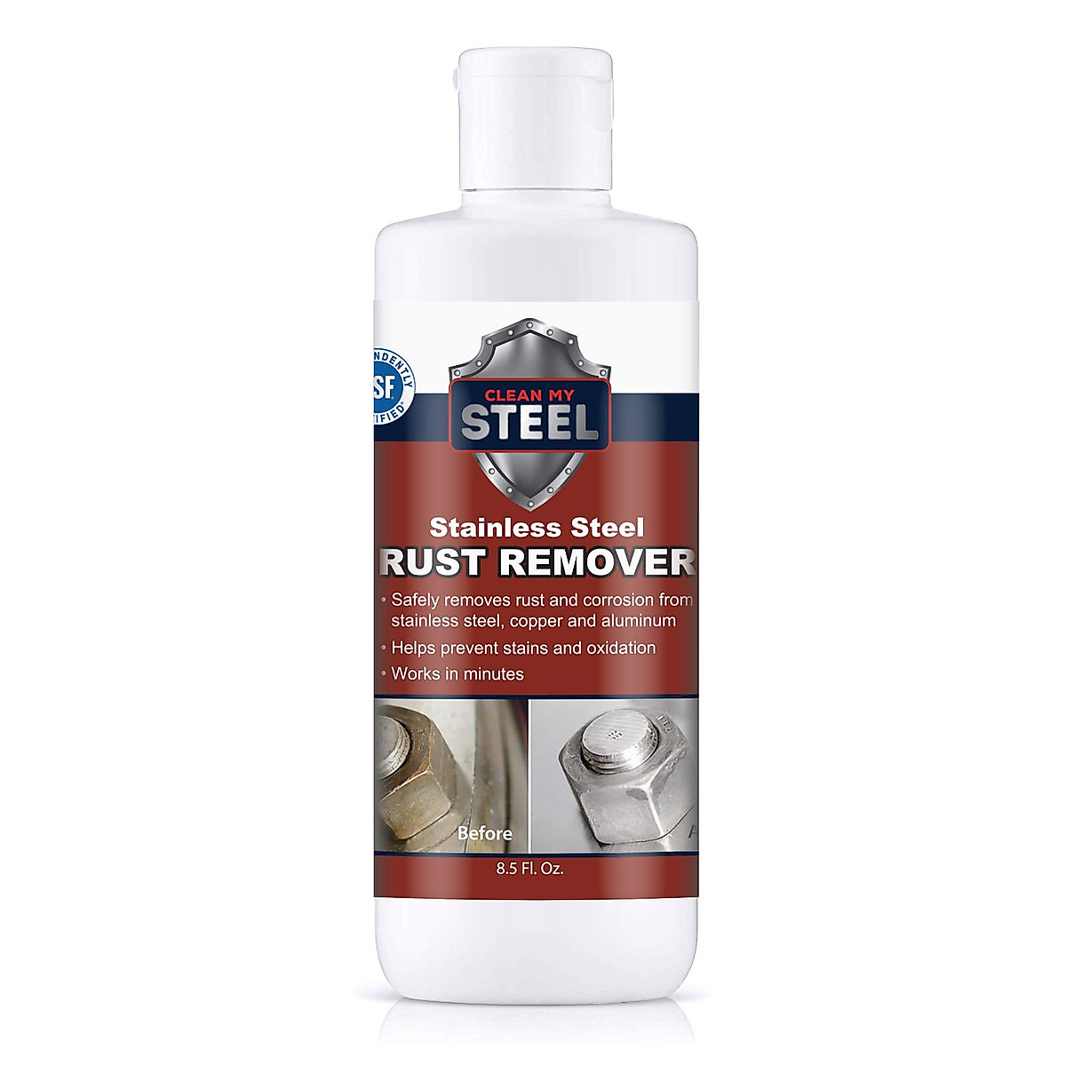 Stainless Steel Rust Remover & Cleaner, Soft Cleanser, NSF Approved Safe for Food Areas. Non-Toxic for Appliances Perfect for Rust Stains, Your Fridge, Cybertruck and more (8.5 oz)