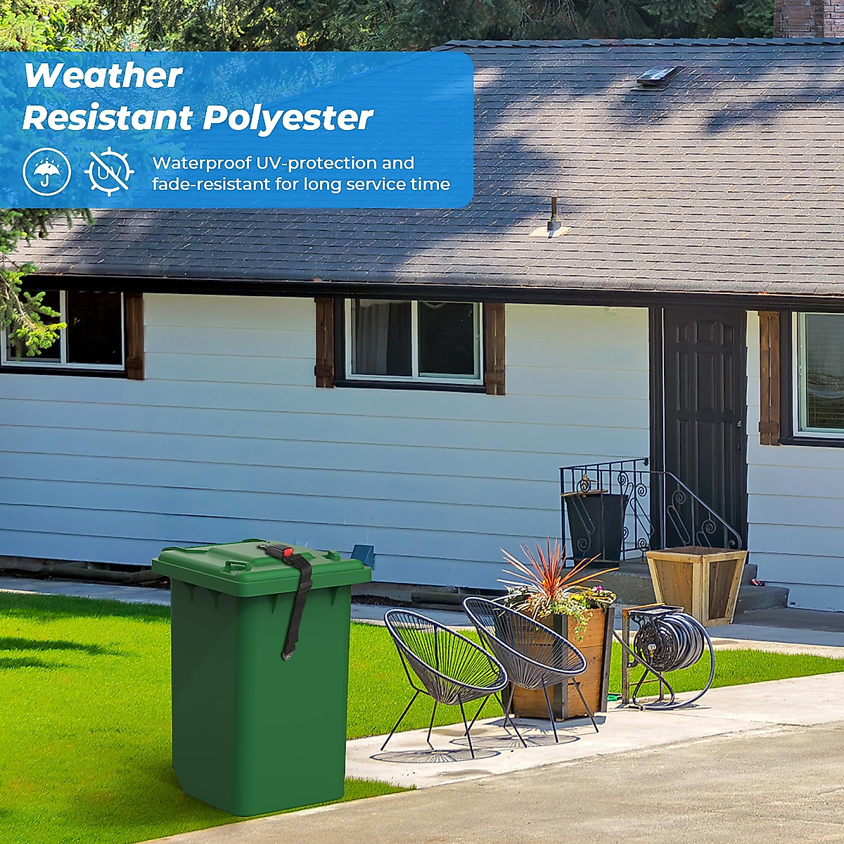 Gagetzan Semi-Automatic Trash Can Locks for Animals,Garbage Can Locks for Animals with Spring Button,Bear Proof Trash Can Lid Lock Keep Raccoon Out of Trash Bin,Easy Single Hand Release(1 Pcs)