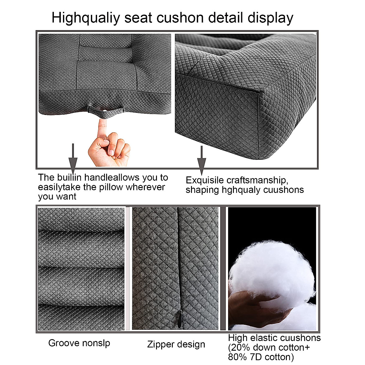 Car Booster Seat Cushion, Heightening Height Boost Mat, Breathable Mesh Portable Car Seat Pad Angle Lift Seat Cushions for Car, Office,Home, Grey 15.7x15.7x4.7inch