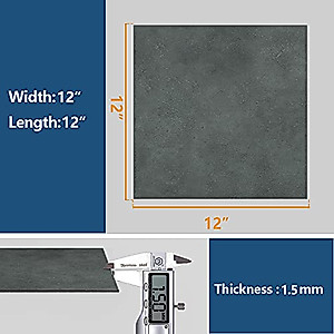 VEELIKE 12''x12'' Peel and Stick Floor Tile Grey Concrete Vinyl Floor Tile 24 Pack Stick on Tile Flooring Waterproof Self Adhesive Removable Grey Vinyl Floor Tile Sticker for Bathroom Bedroom Kitchen