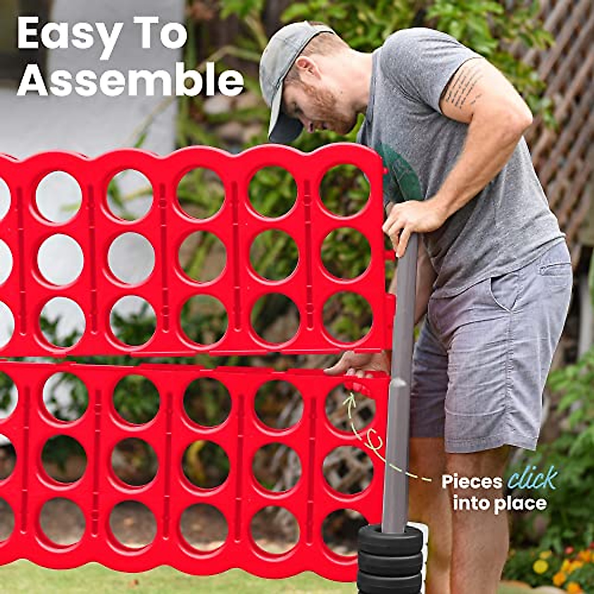 ECR4Kids Jumbo 4-To-Score, Giant Game, Red/Grey