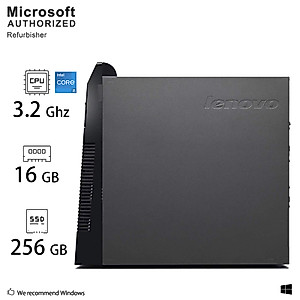 Lenovo ThinkCentre M73 Tower Desktop PC Computer Workstation, Intel Quad Core i5-4570 3.2GHz, 16G DDR3, 256G SSD, DVD, USB 3.0, VGA, DP, Mouse, Keyboard, Windows 10 Pro 64 Bit-Multi-Language (Renewed)