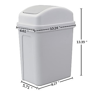 Innouse 7 L Small Garbage Can with Swing Lid, 1.8 Gallon Indoor Trash Bin with Lid (Grey)