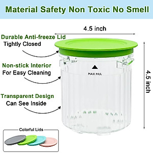 Kaluly for Ninja CREAMi Breeze NC100 NC101 NC200 NC201 Series Pint Containers and Lids 4 Pack, 16oz Pints Cups Replacement for ninja Creamy Ice Cream Maker