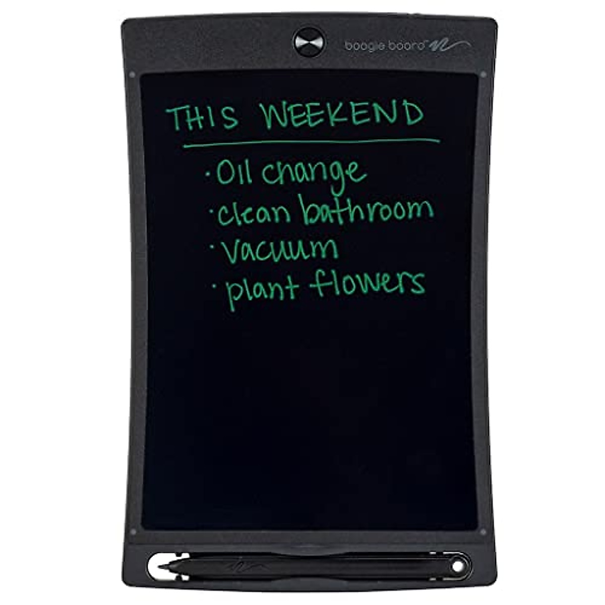 Boogie Board Jot Reusable Writing Tablet- Includes 8.5 in LCD Writing Tablet, Instant Erase, Stylus Pen, Built in Magnets and Kickstand, Gray