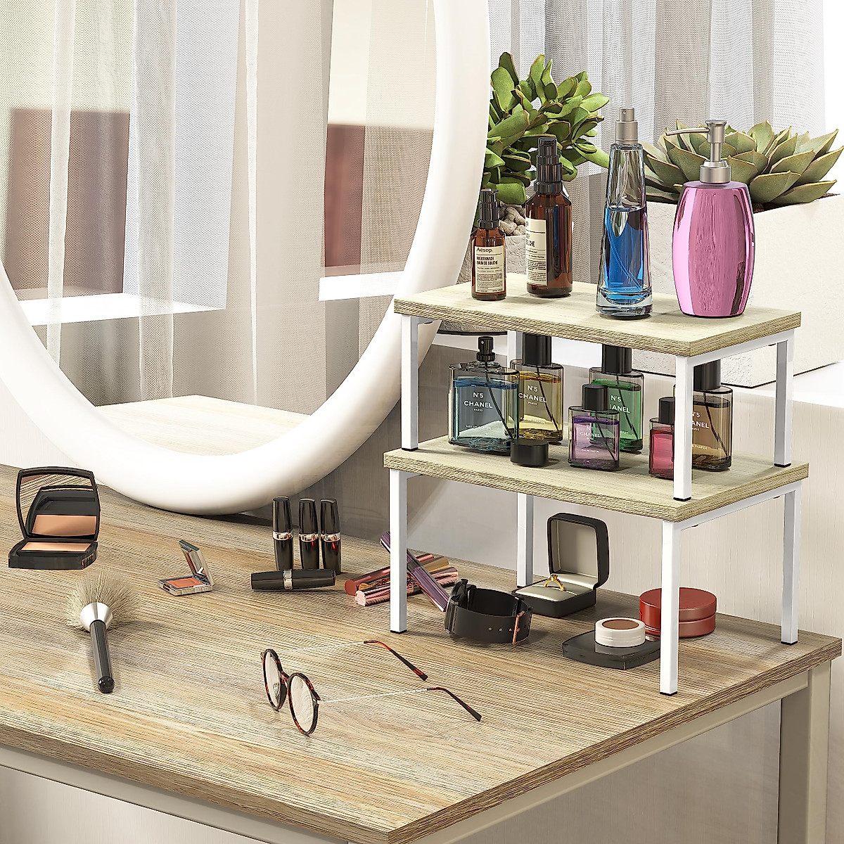 Simple Houseware Expandable Counter Shelf, Maple