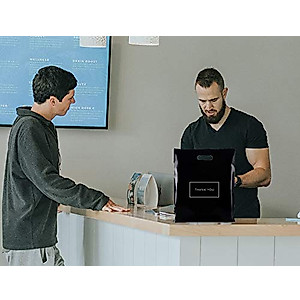 Purple Q Crafts Large Plastic Shopping Bags with Thank You Logo 16" x 18" Boutique Bags with Handles 100 Pack for Merchandise, Gifts, Trade Shows and More