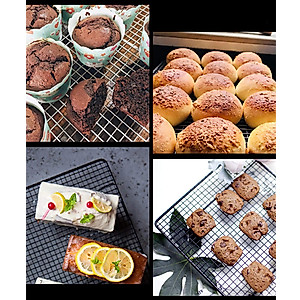 Mokpi Cooling Baking Rack Wire Racks, Size 16.14’’x10’’, Thick Heavy Duty Commercial Quality Grid Rack (Set of 4)