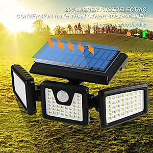 Otdair Solar Outdoor Lights,118 LED Solar Flood Lights Outdoor, Solar Motion Lights Outdoor,270°Wide Lighting Angle Solar Security Lights Motion Outdoor(2 Pack)