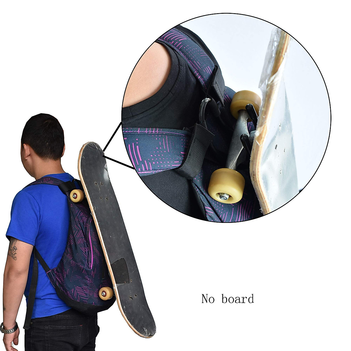 YYST Backpack Attachment Carrier Hanger Rack Hook Holder for Carrying Mini Cruiser, Cruiser Board,Skateboard - Fit Most Backpacks - Easy to Use - No Backpack