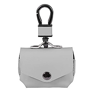 Hemobllo Compatible for AirPods Pro Case - Leather Protective Cover Anti-Scratch Shockproof Earbuds Carrying Case with Keychain Compatible with AirPods Pro Charging Case (Light Grey)