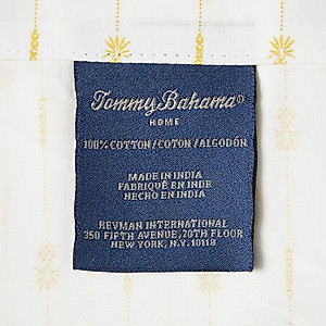 Tommy Bahama - Queen Sheets, Cotton Percale Bedding Set, Crisp & Cool, Stylish Home Decor (Pineapple Pinstripe Yellow, Queen)