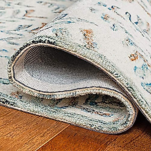 Safavieh Capri Collection 3' Square Ivory/Blue CPR208A Handmade Premium Wool Area Rug