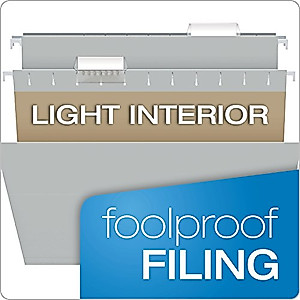 Pendaflex Recycled Hanging Folders, Letter Size, Gray, 1/5 Cut, 25/BX (81604)