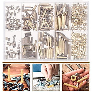 DOITOOL 1 Set Hexagonal Copper Column Hardware Assortment Kit Wall Mount Holder Stand Off Wall Mounts Metric Screw Assortment Kit Ceiling Fan Mount Hex Standoffs M2 Laptop Pillar