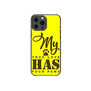 My True Love Has Four Paws Cute Sweet Pattern Art Design Anti-Fall and Shockproof Gift iPhone case (iPhone 12)