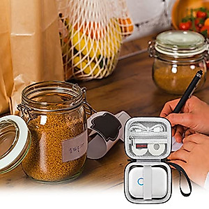 Elonbo Carrying Case for Marklife P12 Mini Bluetooth Label Maker Machine, Portable Wireless Handheld Label Printer Travel Protective Bag Storage Holder, Mesh Pocket Fits Label Paper Tape. Black+Grey