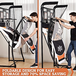 Hall of Games 2 Player Arcade Basketball Game, Black/Grey