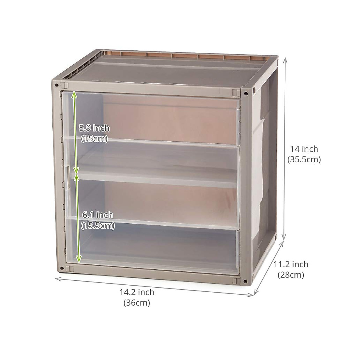 EZOWare 2 Tier Organizer Drawer, Stackable Plastic Modular Storage Box for Bathroom, Bedroom, Living Room, Kitchen, Office - 2 Pack