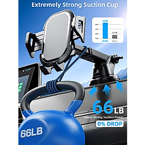 Phone Holder Mount for Car [ Off-Road Level & Stable Hook ] Windshield Dashboard Air Vent Universal Hands-Free Automobile Mounts Cell Phone Holder Fit for iPhone Smartphones