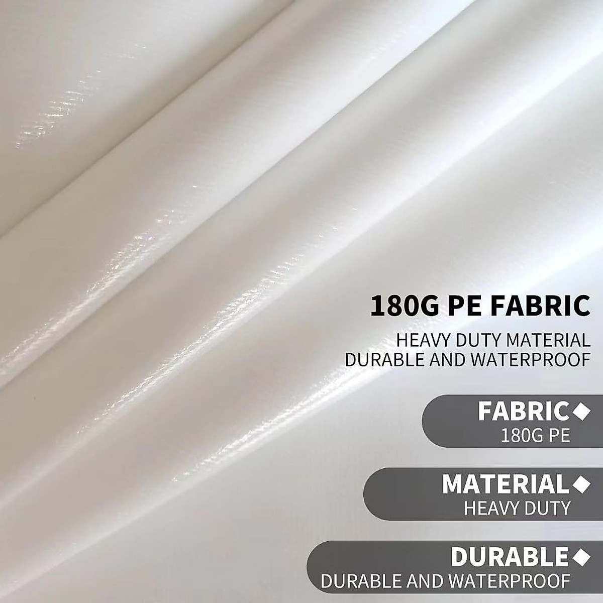 10'x20' Upgraded Carport Replacement Top Canopy Cover for Car Garage Shelter Tent Party Tent with Ball Bungees White (Only Top Cover, Frame is not Included)