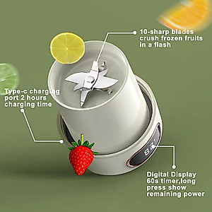 Personal size Blender, 500mL Personal Size Blender With Lid for Shakes and Smoothies with 10 Blades, 17oz Blender