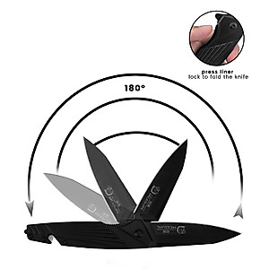 Carimee Pocket Knife, Multi-functional folding knife with Glass Breaker, Rope Cutter, Black Color Multitool Outdoor Gifts for men and women.