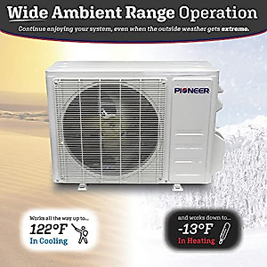 Pioneer Diamante Series Ductless Mini-Split Air Conditioner Inverter Heat Pump Full Set with 16 Ft. Kit