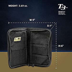 T3 Data Book Cover, Tactical Notebook Organizer Case, Heavy-Duty Document and Hiking Journal Case Black