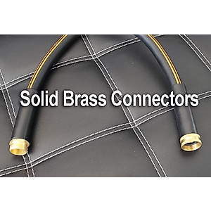 Atlantic Heavy Duty Garden Hose 5/8 Inch x 15 Foot Black Color, Short Connection Leader Hose with Male-Female Connectors (15 FT)