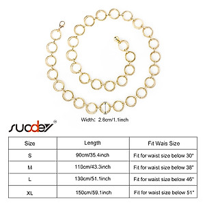 SUOSDEY Alloy Gold Waist Chain Belt for Women Fashion Cute Body Belly Link Belt Chain for Pants Dresses