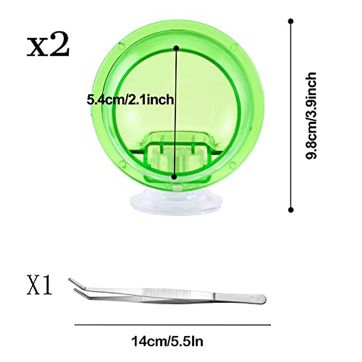HERCOCCI 2 Pack Chameleon Bowls, Reptile Ledge Feeder Suction Cup Worm Bowl & Water Dish Supplies for Chameleon Lizard Bearded Dragon Gecko Snake