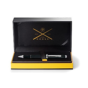 Cross Townsend Refillable Rollerball Pen, Rhodium-Plated Appointments, Includes Luxury Gift Box - Black Lacquer