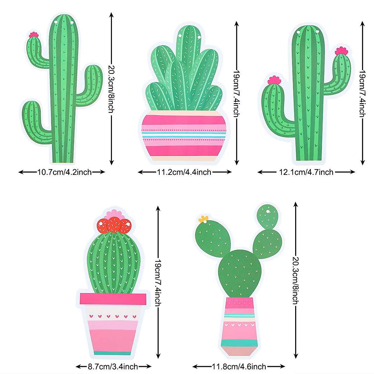 Boao 3 Pcs Llama Party Supplies Llama Cactus Banner Garland Llama Party Decoration Cactus Banner for Mexican Fiesta Llama Themed Birthday Graduation Cinco de Mayo Hawaiian Party Supplies