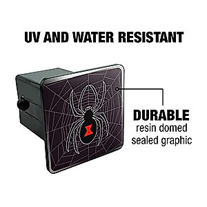 Black Widow Spider on Web Tow Trailer Hitch Cover Plug Insert 2"
