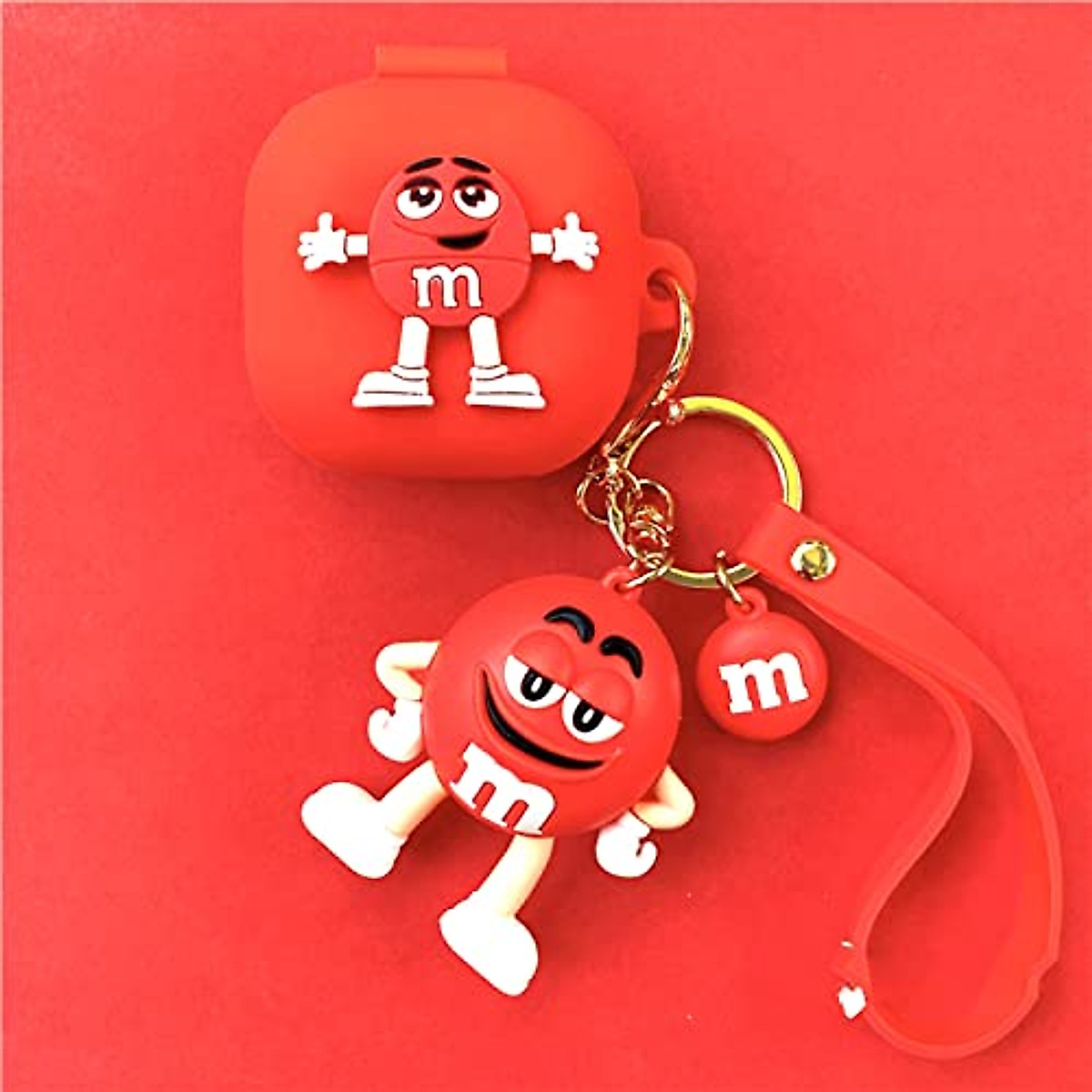 Cute Silicone Case for Samsung Galaxy Buds Live/Buds pro/Buds2 Case Wireless Bluetooth Earphone Case Protective Case Box Bag with Matching Pendant Gifts for Boys and Girls (Red)