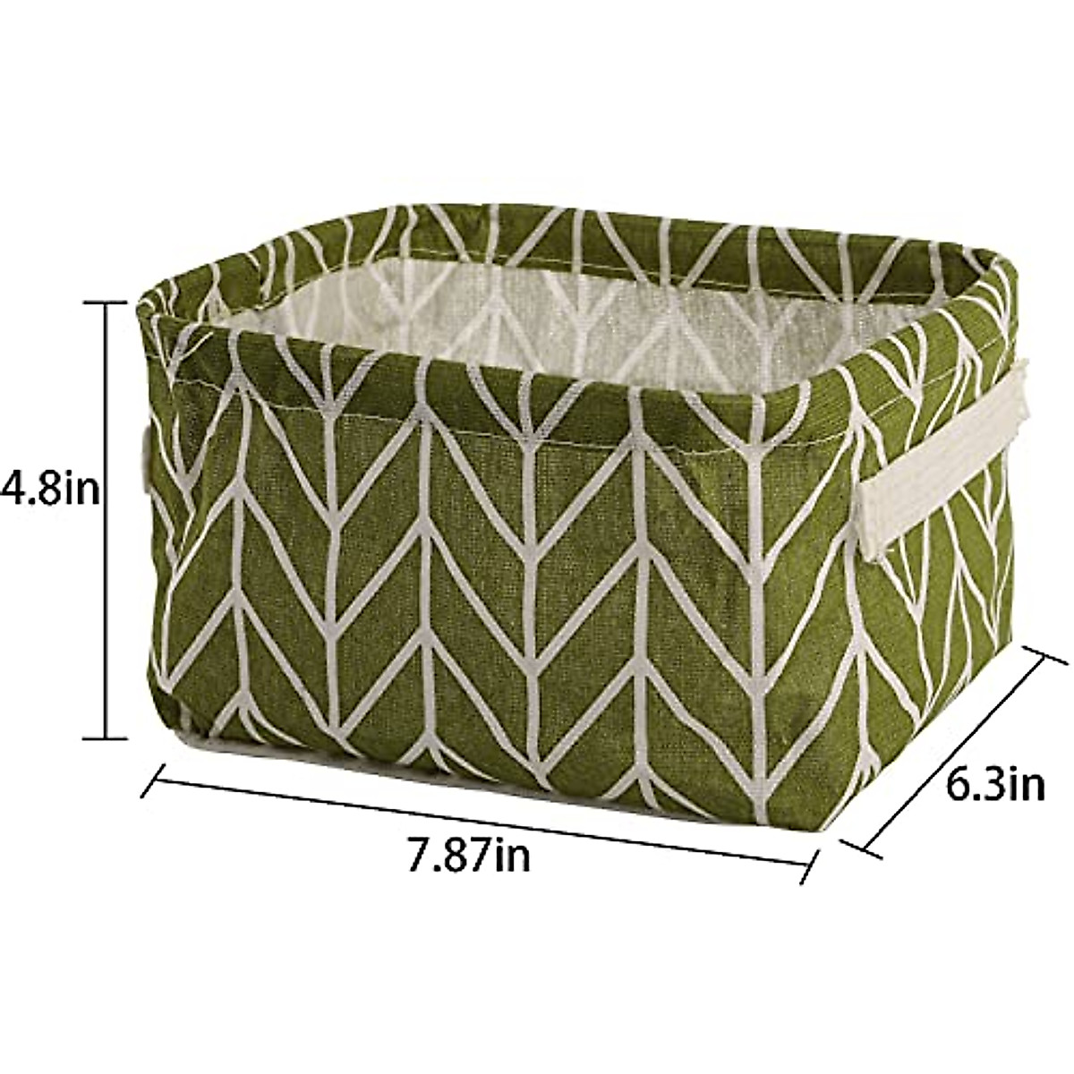 Lawei 9 Pack Mini Canvas Storage Bins - Collapsible Canvas Shelf Basket Nursery Organizer Boxwith Handles for Nursery Kids Bathroom Home Office