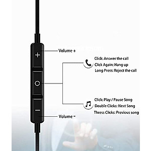 Wired Earbuds Noise Isolating in-Ear Headphones Earphones with Mic Volume Control 3.5mm Plug for Sports Workout Compatible with iPhone Android Samsung Galaxy Moto Cell Phones Laptops Computer (Black)