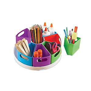 Learning Resources Create a Space Storage Center - 10 Piece set Art/Desk Organizer for Kids, Crayon/Homeschool Organizers and Storage