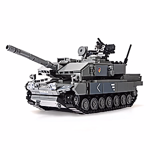 DAHONPA Army Tank Building Block(898 PCS),WW2 Military Leopard 2 Historical Collection Model with 4 Soldier Figures,Toys Gifts for Kid and Adult.
