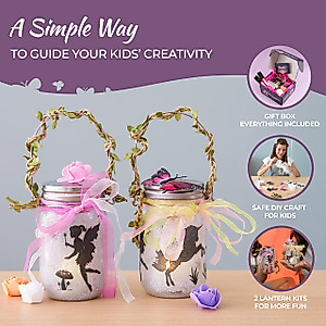 ArtSprk Fairy Lantern Craft Kit for Girls - DIY Kit Includes 2 Complete Fairy Jar Night Light Crafts for Kids - Great Gifts for Birthdays, School, Parties & Sleepovers