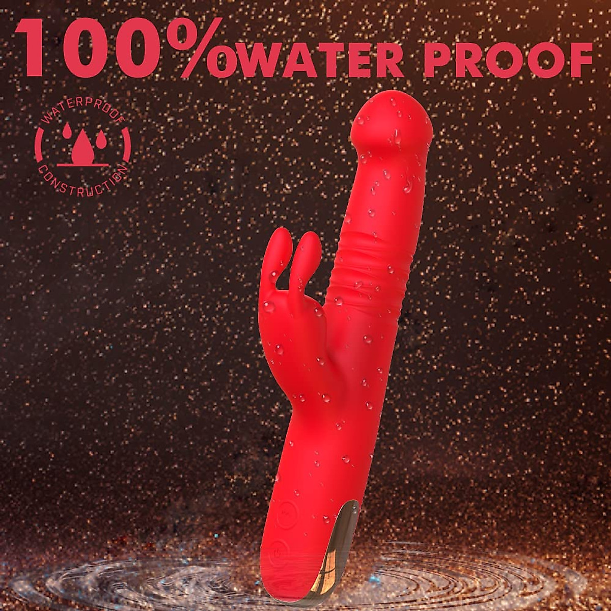 Thrusting Rabbit G-Spot Clitoral Rose Vibrator Realistic Glans Dildo Clitoris Licking Stimulation with 10 Powerful Rotating 10 Vibration Modes Masturbation Adult Sex Toys for Women or Couple