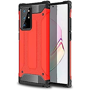 Lapinette Case with Samsung Galaxy Note 20 Ultra Shockproof - Case Galaxy Note 20 Ultra Heavy Duty - Armour Hybrid Protective Samsung Galaxy Note 20 Ultra Cover Double Layer Model Armor Red