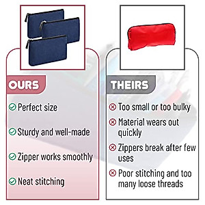 Mr. Pen- Pencil Case, 3 Pack, Blue, Felt Fabric Pencil Case, Pencil Pouch, Felt Pencil Case, Felt Pouch Small, Pen Bag, Pencil Pouch Small, Pen Case, School Supplies, Felt Pencil Bag, Pencil Case