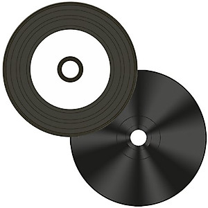 FalconMedia Digital-Vinyl White Inkjet Hub/Diamond Black 52X 80-Min CD-Rs 25-Pak