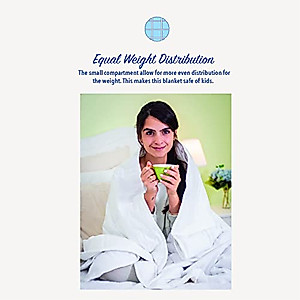 Bravilia Weighted Blanket Twin Size (48'' X 72'' Inches) Weight 15 LBS - Eco - Luxury Soft Cool 100% Cotton in White