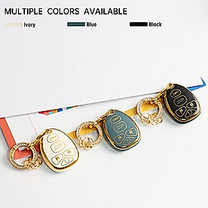 Key Fob Cover for Chevrolet, 5 Button Key Case with Keychain fit for Chevrolet Suburban Tahoe Traverse Cadillac Escalade SRX GMC Acadia Yukon Saturn Outlook Enclave